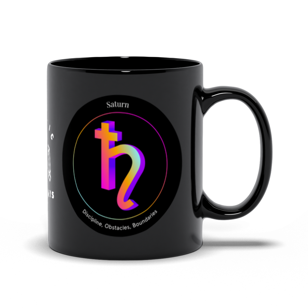 Saturn Black Mug