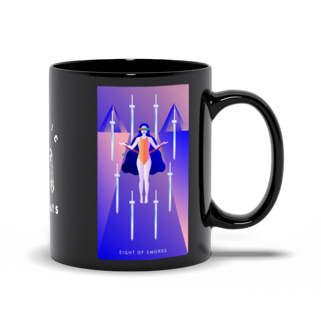 Eight of Swords Black Mug